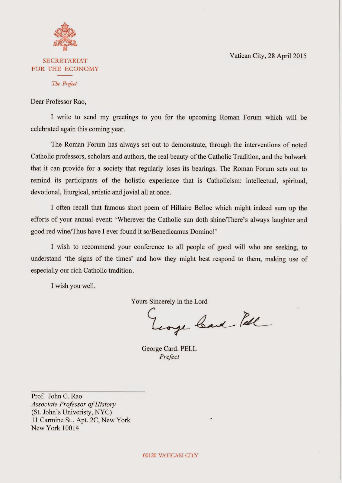 Roman Catholic Letters